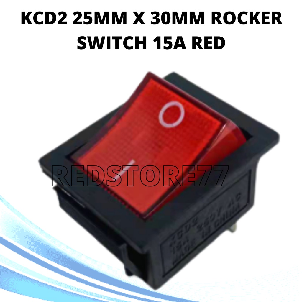 KCD 2 25MM X 30MM 4 PIN ROCKER SWITCH 15A RED 250V | Shopee Malaysia