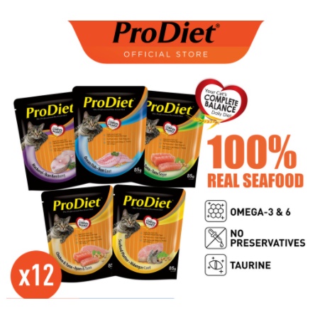 ProDiet Wet Cat Food - Ocean Fish/Fresh Tuna/Mackerel/Seafood Platter ...
