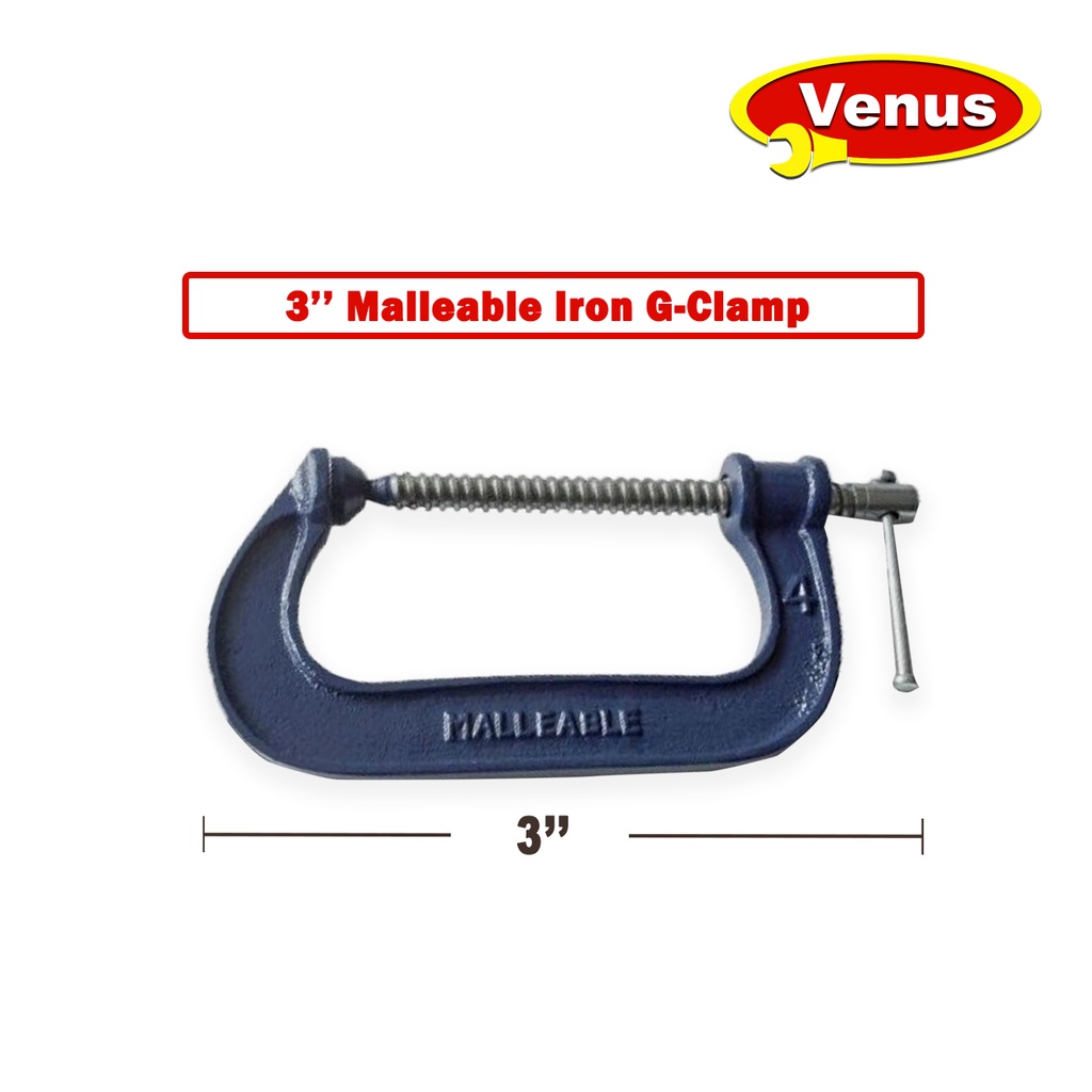 VENUS Malleable Iron G-Clamp Heavy G Clamp 3” 4” 5” 6” 8” 10” | Shopee ...