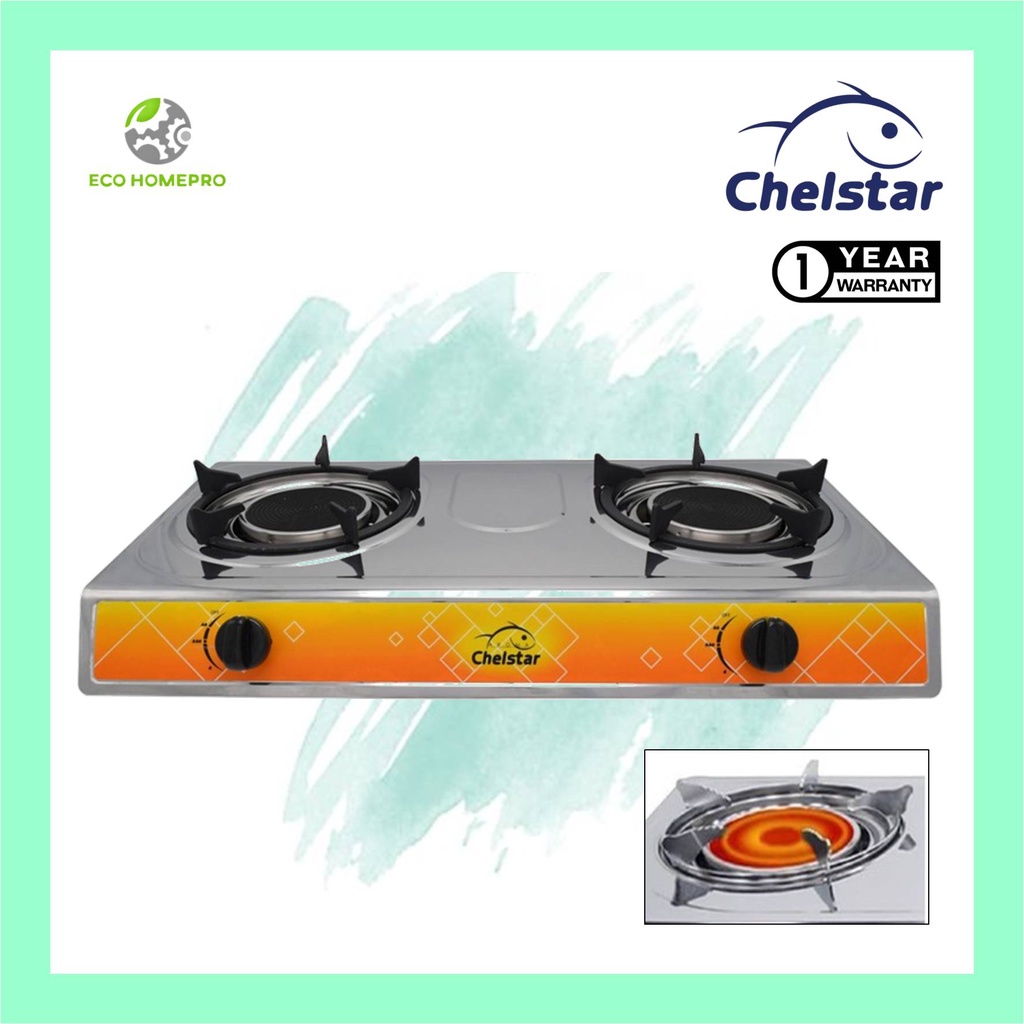 Chelstar Infrared Double Burner Gas Cooker Gas Stove J-2000 (Stainless ...