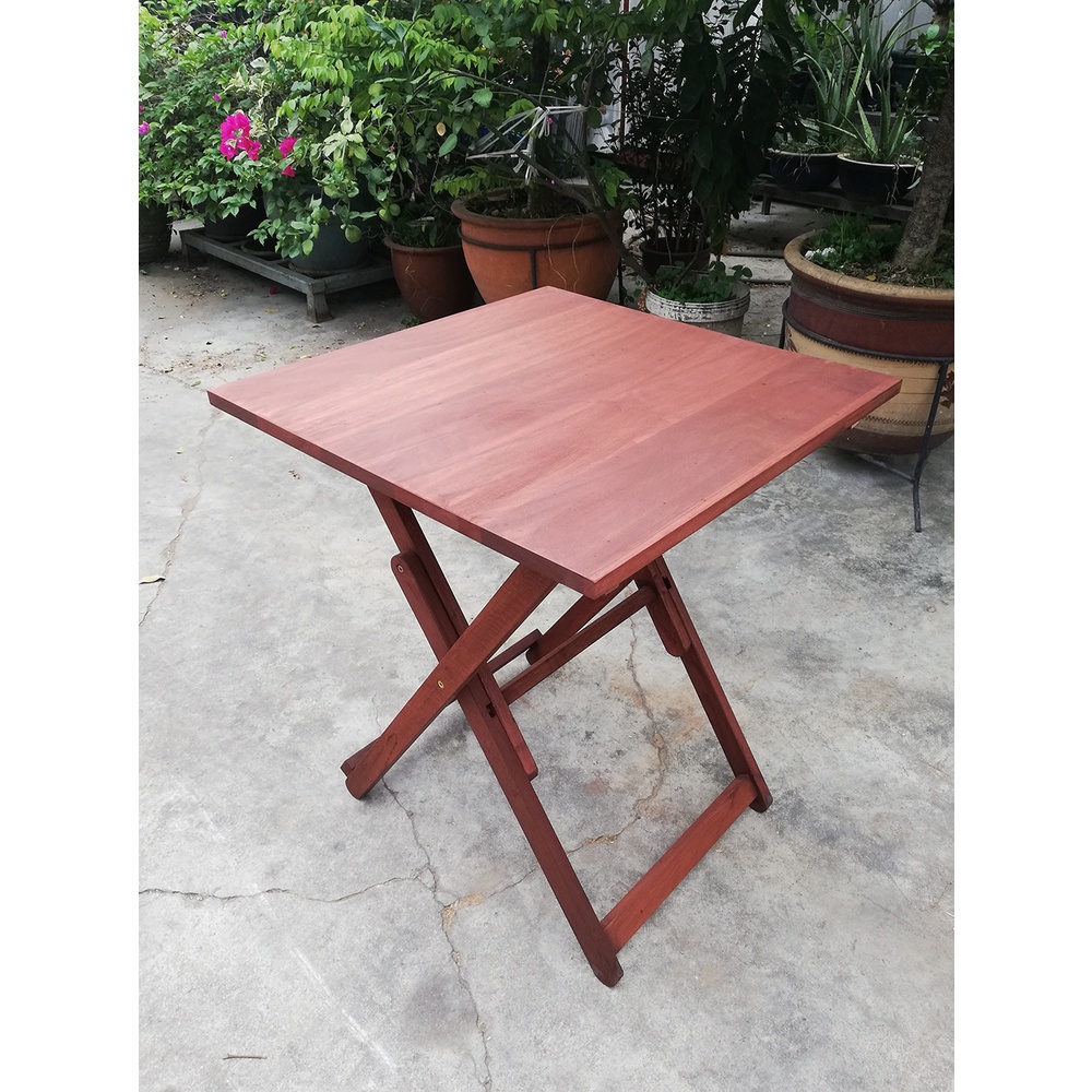 Foldable Solid Meranti Wood Table / Meja Lipat Kayu Meranti | Shopee ...