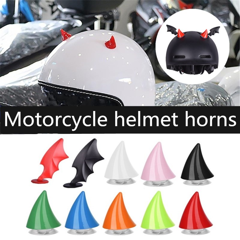 2pcs/set Cosplay Electrocar Helmet Ears Motocross Mini Devil Horns ...