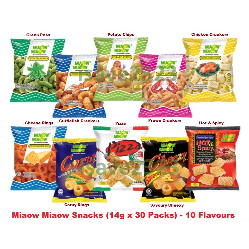 Miaow Miaow Snacks (14g x 30 Packs) - 10 Flavours | Shopee Malaysia
