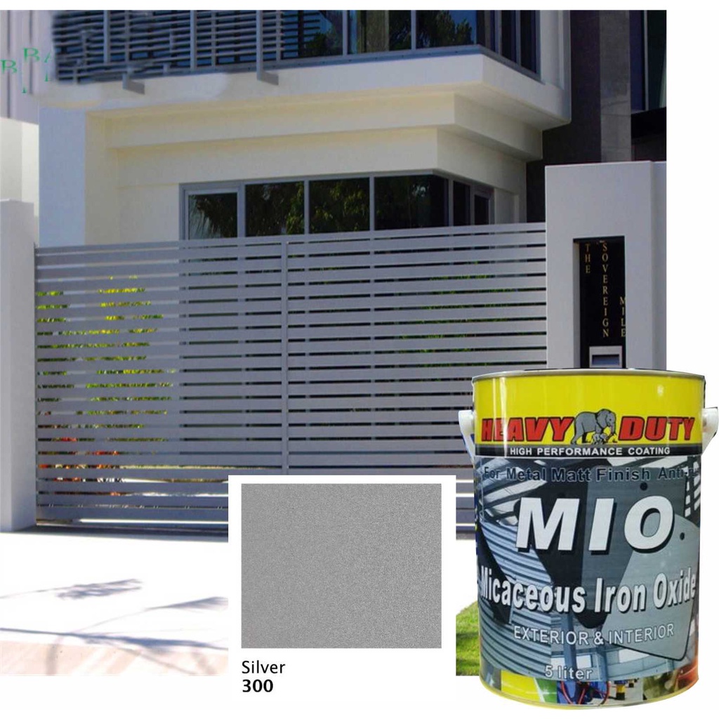 300 SILVER （1L ） Heavy Duty MIO Micaceous Iron Oxide 氧化铁漆 / CAT BESI ...