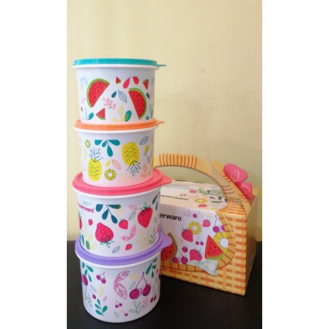 (READY STOCK) TUPPERWARE FRUITY CANISTER SET WITH FREE GIFT | Shopee Malaysia