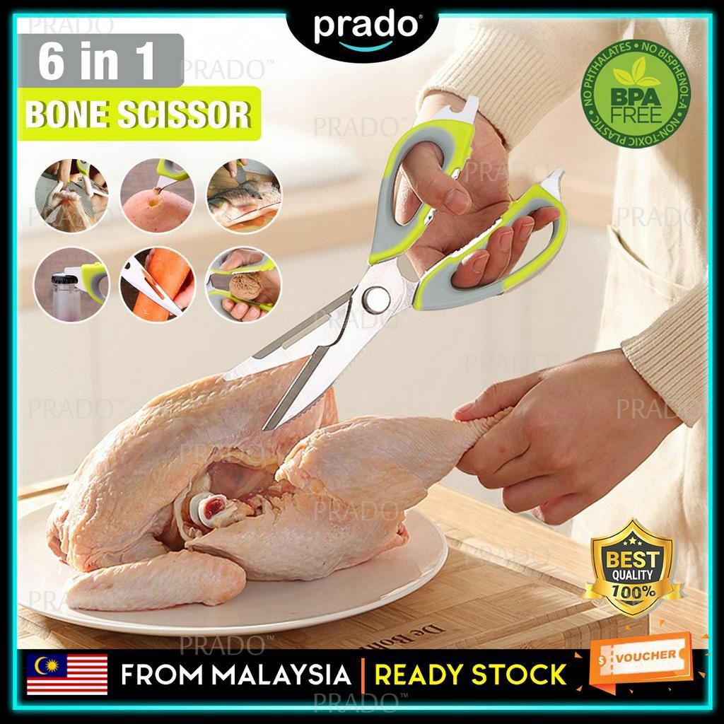 PRADO German Heavy Duty Stainless Steel Shear Cut Scissors Chicken Bone ...