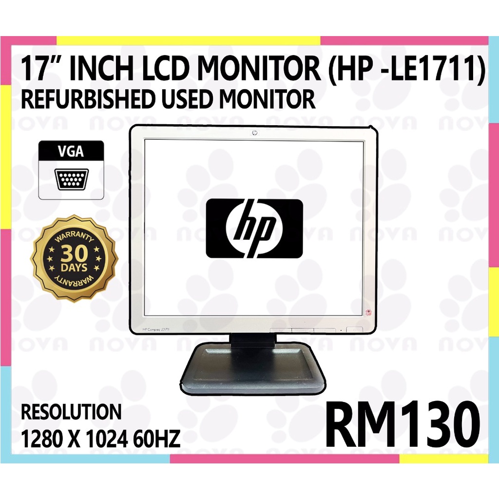 17" SQUARE LCD HP MONITOR [USED-REFURBISHED] | Shopee Malaysia