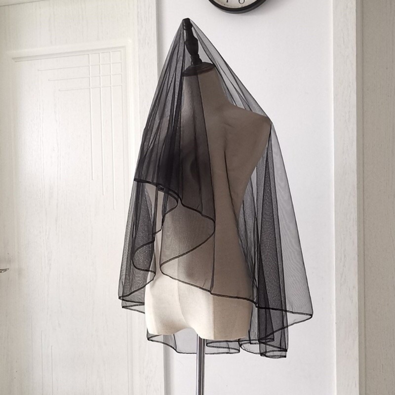 black veil bride plain design 👰‍♀️ veil hitam simple 👰 . | Shopee Malaysia