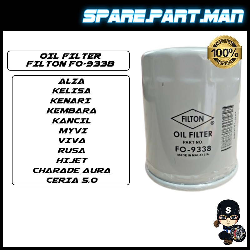 👍 FILTON 👍FO-9338 PERODUA Oil Filter Kancil Kelisa Viva Myvi Alza Rusa ...