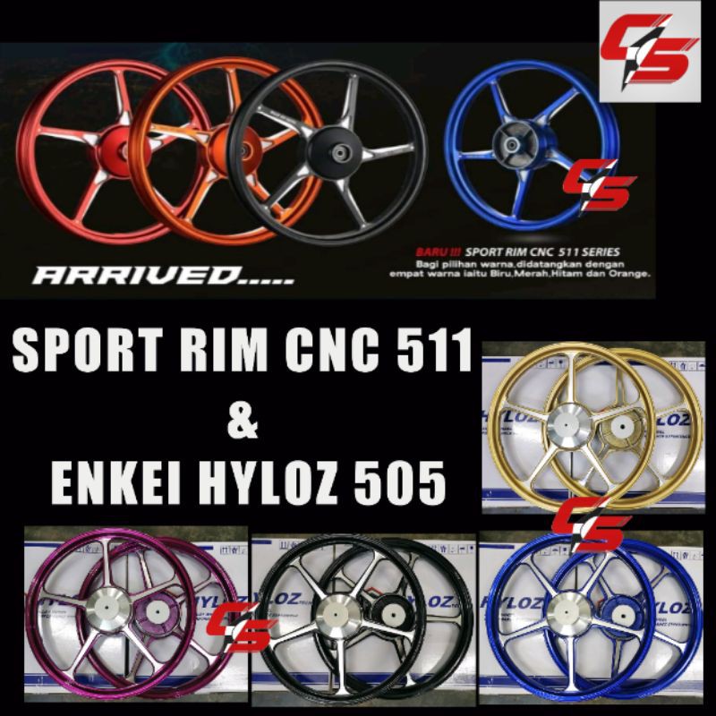Enkei Hyloz FG 505 & MAGIC BOY FG 511 CNC Sport Rim Y15ZR Y15 Y16ZR Y16 LC135 SRL115 KRISS ...