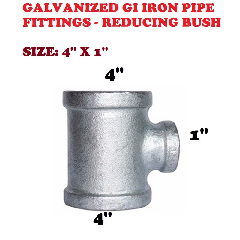 [READY STOCKS] 4'' X 1" GI REDUCING SOCKET / GALVANISED IRON REDUCING ...