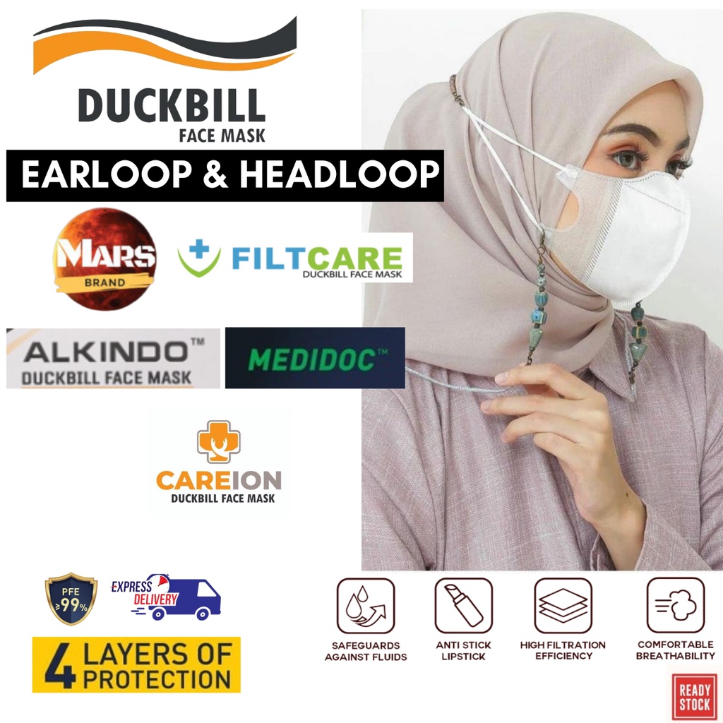 [Earloop & Headloop Mask] Duckbill 3D and 6D Disposable 4ply Mask Face ...