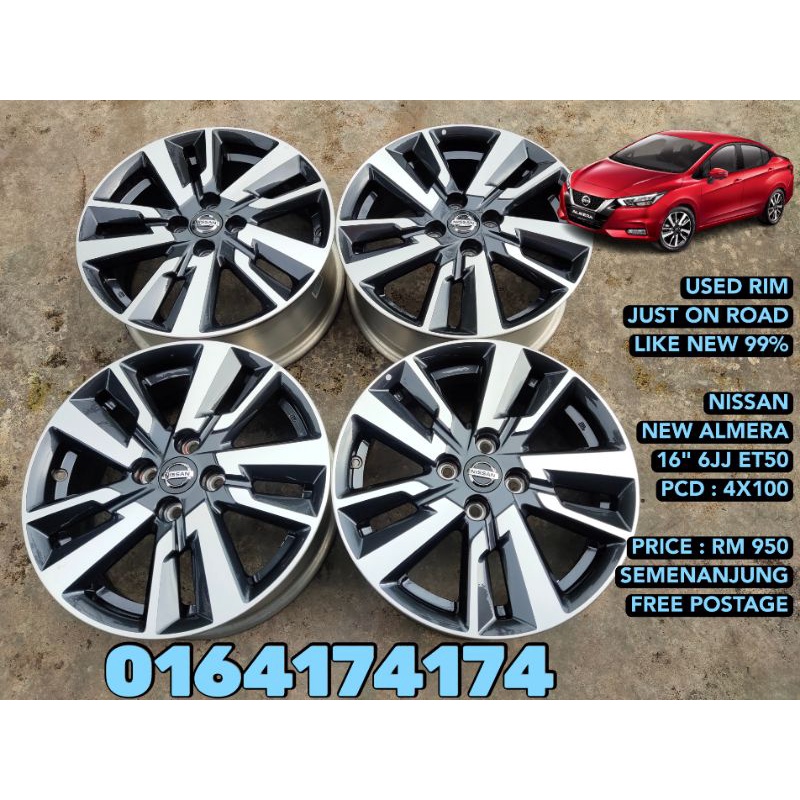 USED RIM 16 ORIGINAL NISSAN ALMERA city jazz vios myvi axia bezza blm ...