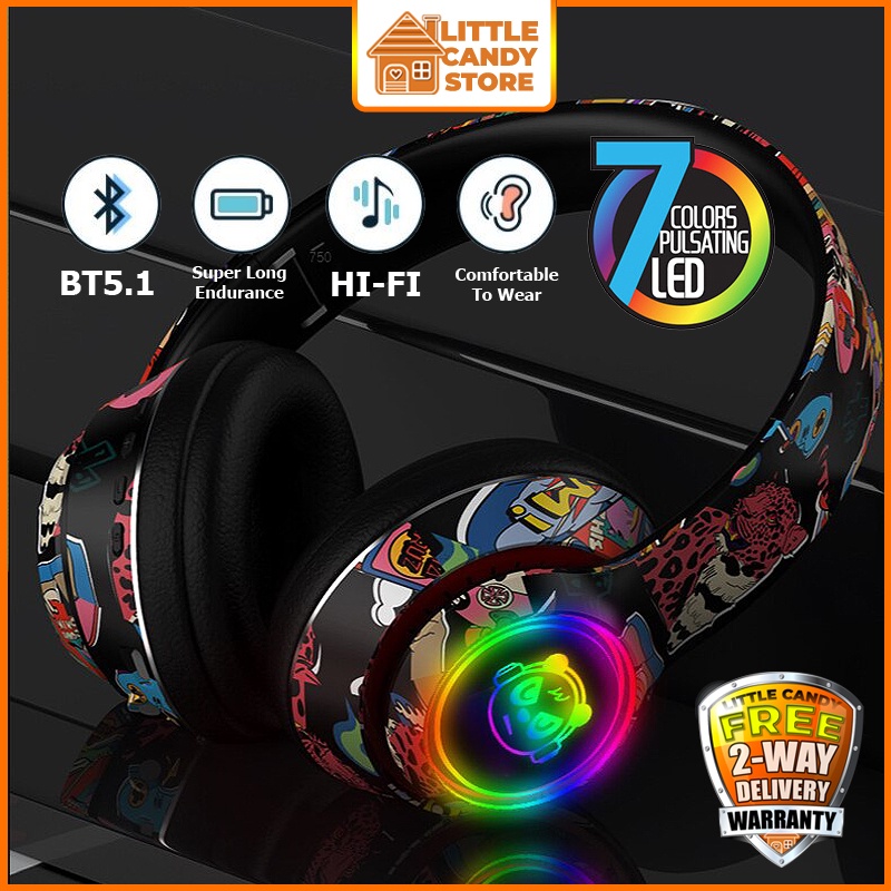Graffiti Paint Wireless Headset Rechargeable L750 Gaming RGB Light ...