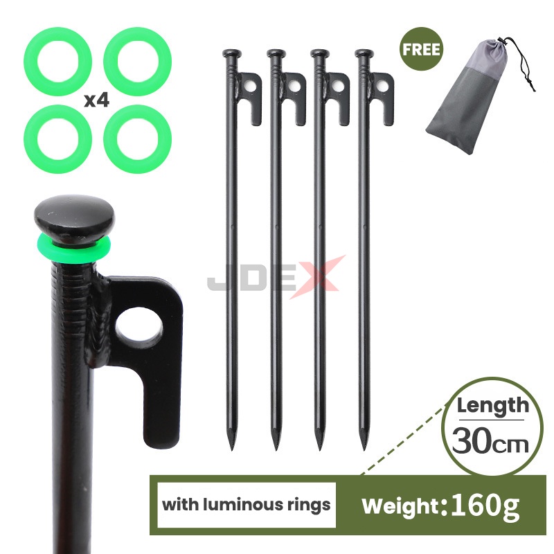 JDEX 20/25/30/40cm Hammer Peg Stake Camping Tent Peg Tarp Flysheet ...