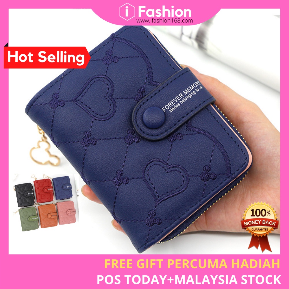 iFASHION Women Bi-Folds Short Wallet Pouch With Zip Coin Card Purse ...