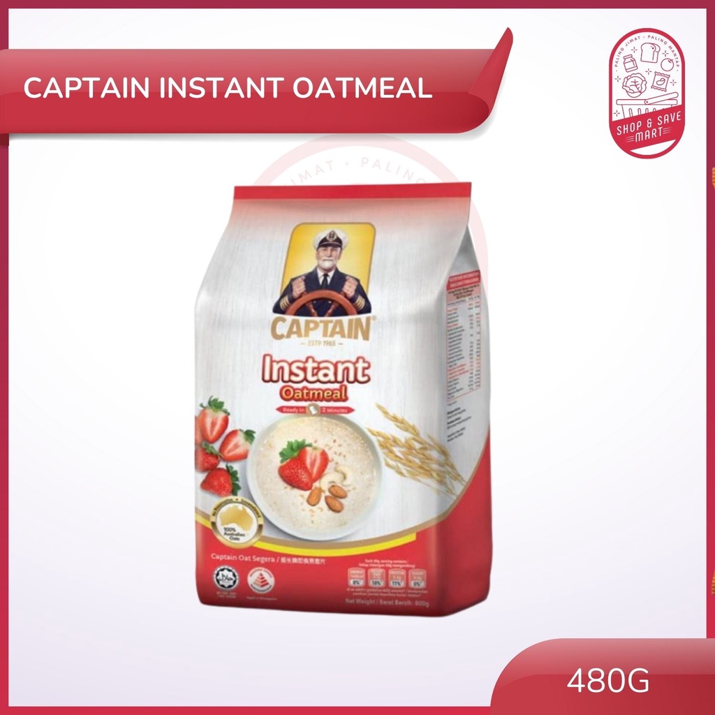 Captain Instant Oatmeal (12s x 40g) - 480g| Oatmeal Segera Halal ...