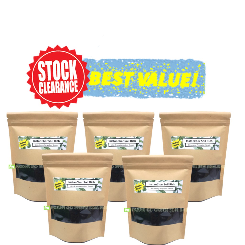 Bio-Arang Penyubur Tanah Biochar InstanChar Soil Rich (200g)-Wood Based ...