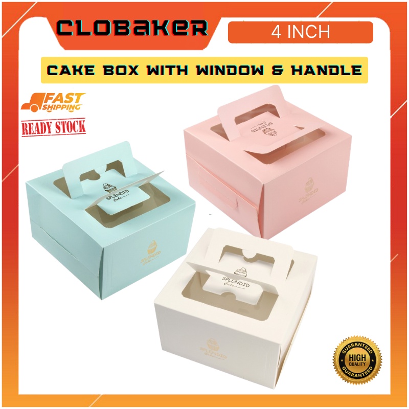 4 Inch Cake Box With Window And Handle Cheese Cake Box | Shopee Malaysia