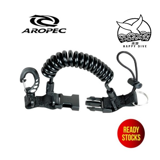 Aropec Coil Lanyard Camera Lanyard with Stainless Steel Ring and Clip ...