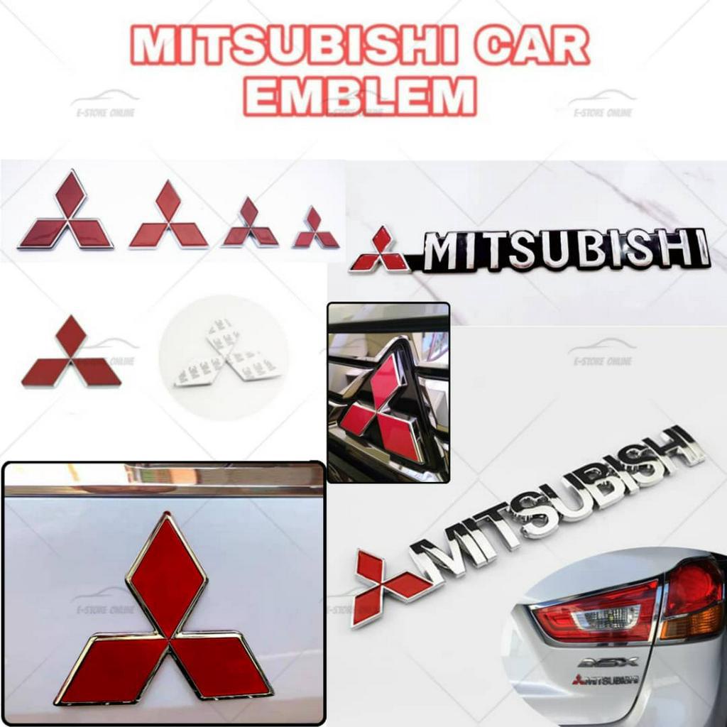 Mitsubishi Front Rear Red Badge Logo Car Emblem ⚡READY STOCK⚡ | Shopee ...