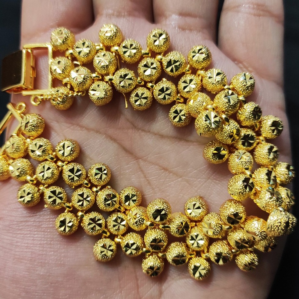Premium Quality Emas Korea Gelang Tangan Sajat Roti Bun, Bracalet Gold ...