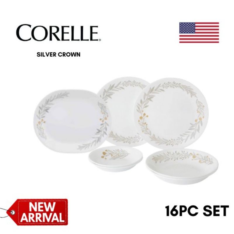 🔥HOT OFFER 🔥Set Corelle 16 pcs Silver Crown limited edition 🔥 | Shopee ...
