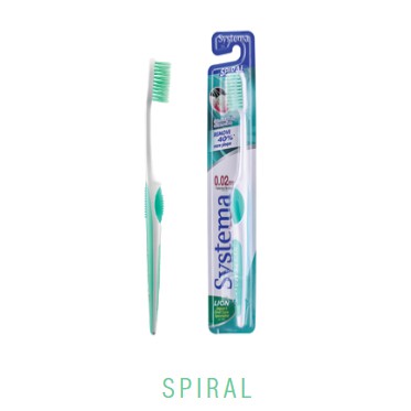 SYSTEMA TOOTHBRUSH 0.02MM BI-LEVEL COMPACT FULL HEAD SPIRAL COMFORT ...
