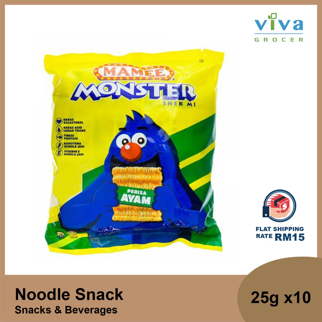 Mamee Monster Noodle Snack Chicken 25g x8 | Shopee Malaysia