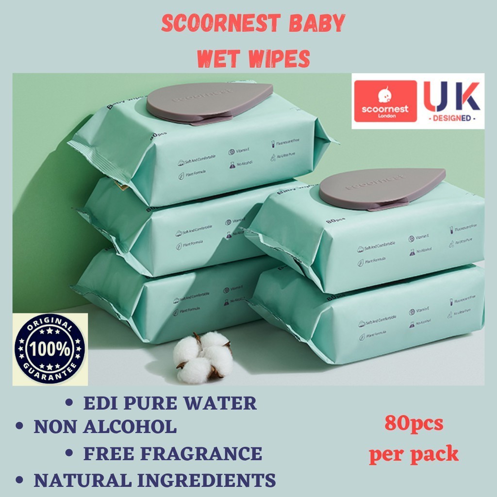 [Ready Stock] SCOORNEST Natural Baby Wipes/ Wet Tissues - Non Alcohol ...
