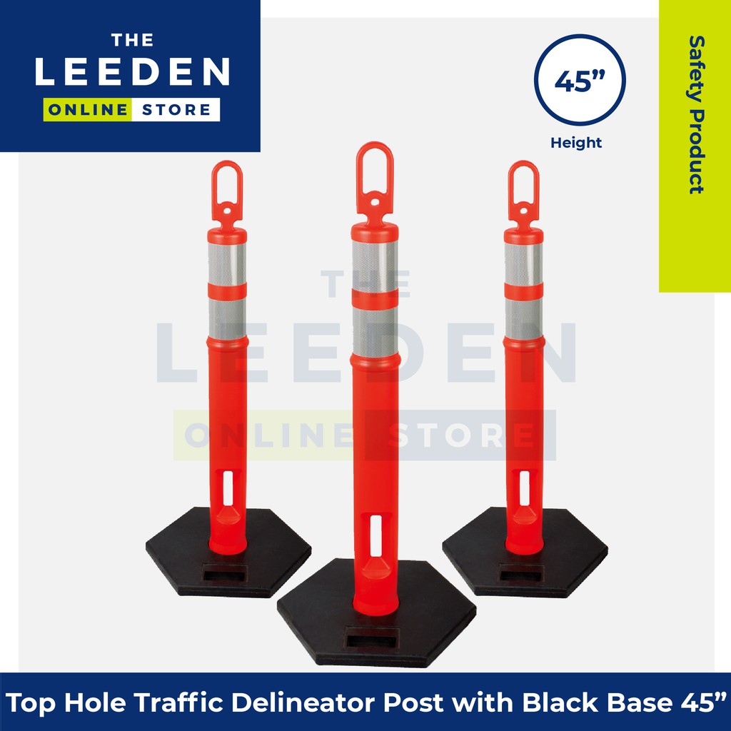 Safety Traffic Top Hole Delineator Post with Black Base 45 inches by ...