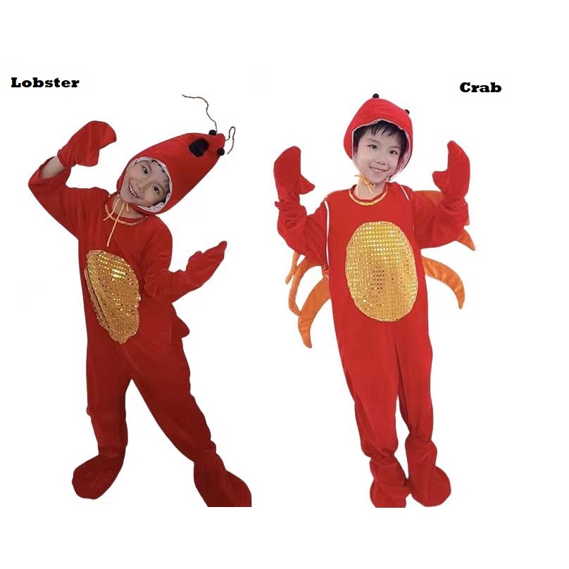 Kid Sea Animal Cosplay Halloween Costume Red Crab Lobster Outfit Shark ...