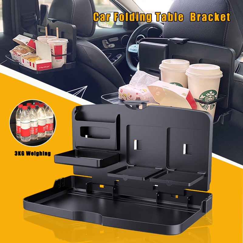 Foldable Car Rear Seat Dining Table Food Tray Drink Cup Holder Beverage ...