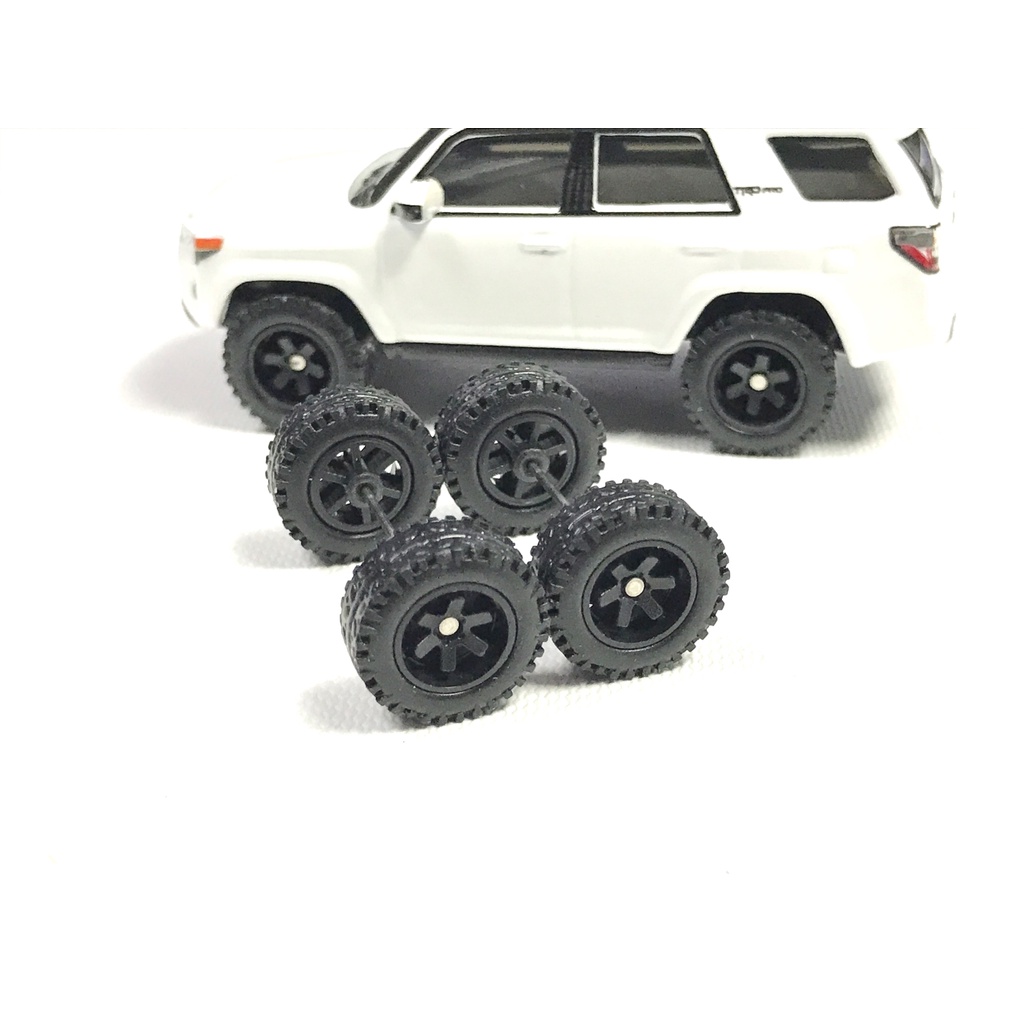 Z174 #Tayar Getah Rubber Wheels 1/64 Hot wheels TE37 Black Offroad 4x4 ...