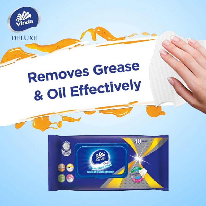 【Vinda Deluxe Wet Kitchen Towel 多功能湿巾】40s 1 | Shopee Malaysia