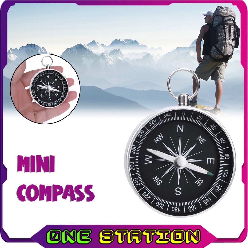 Portable Emergency Mini Compass Lightweight Aluminum Outdoor Navigation ...