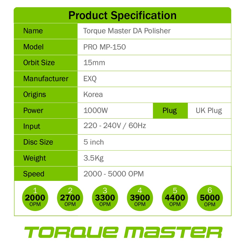 EXQ Torque Master Dual Action 1000W Orbit Size 15mm Polisher [2022 NEW ...