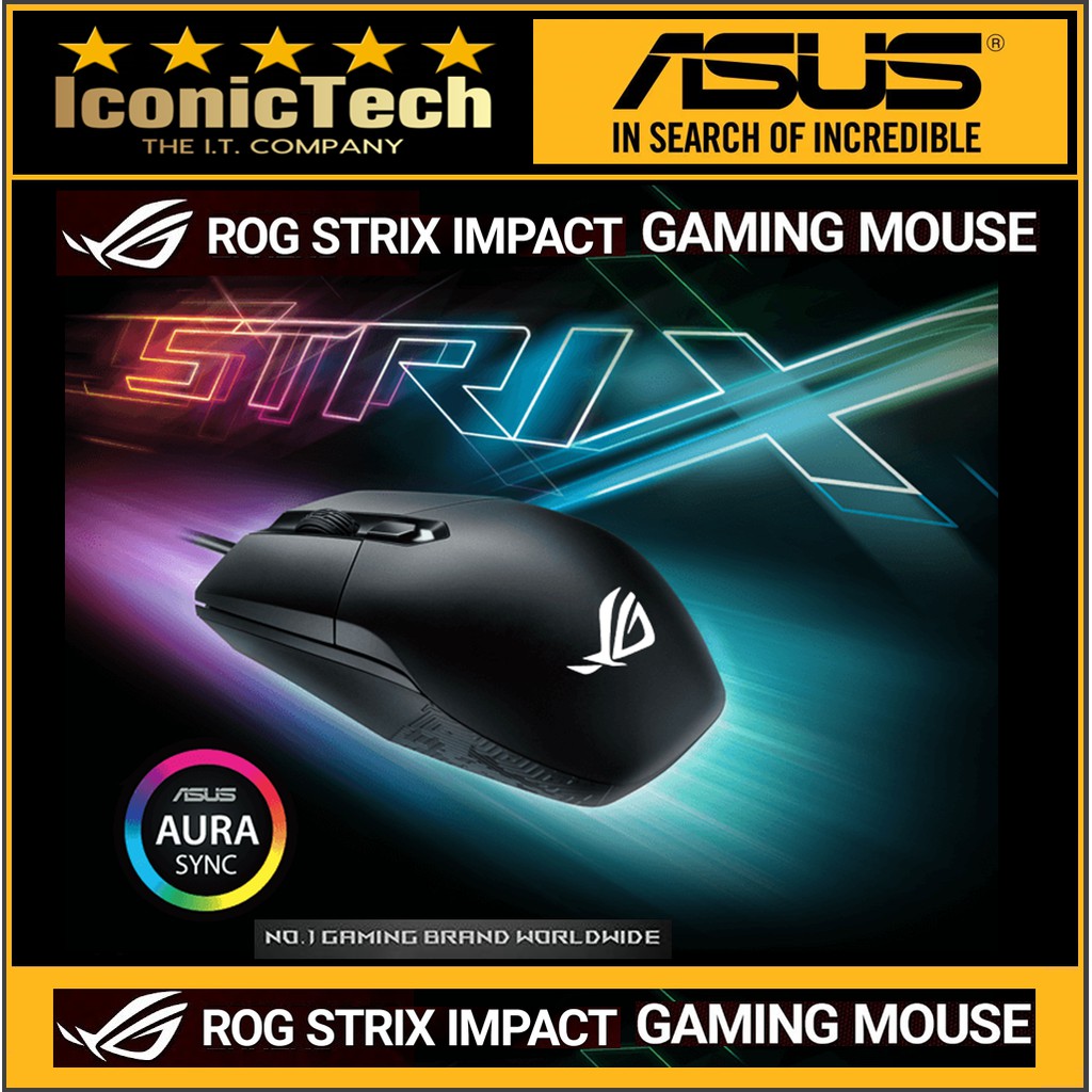 ASUS ROG STRIX IMPACT P303 AURA RGB USB GAMING MOUSE (90MP00P0-B0UA00 ...