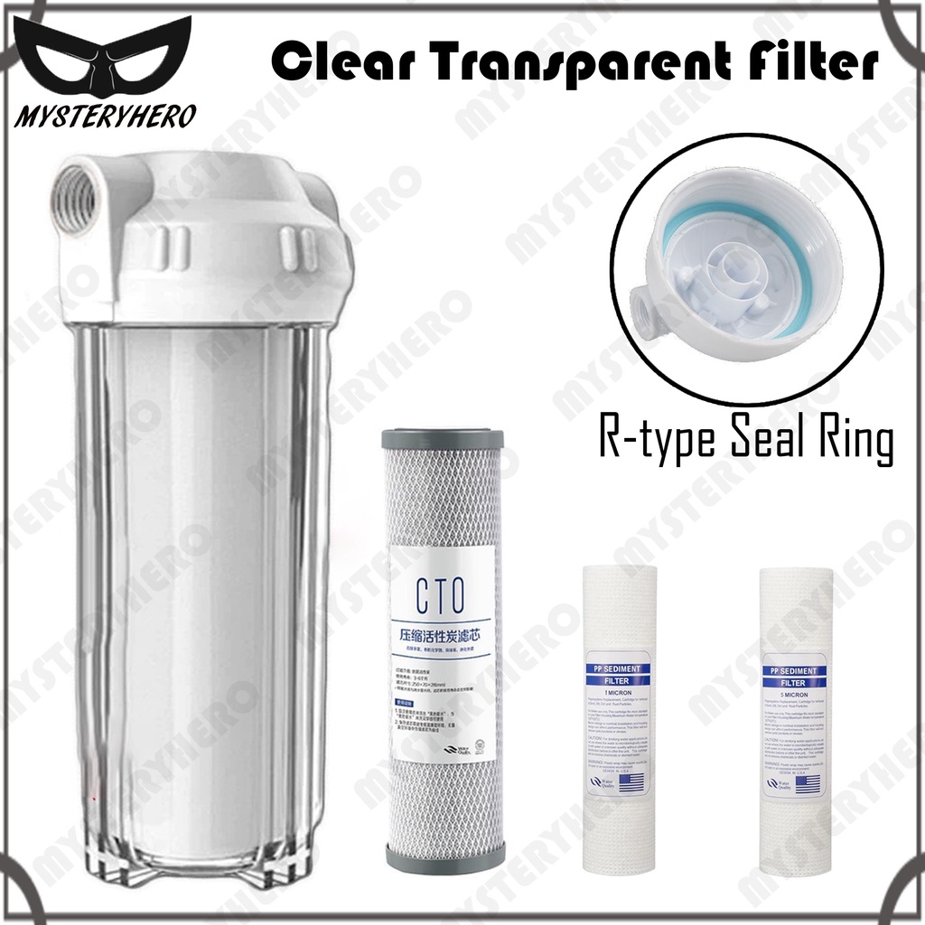 MysteryHero 10" Clear Transparent Filter Outdoor CTO PP Catridge Water ...