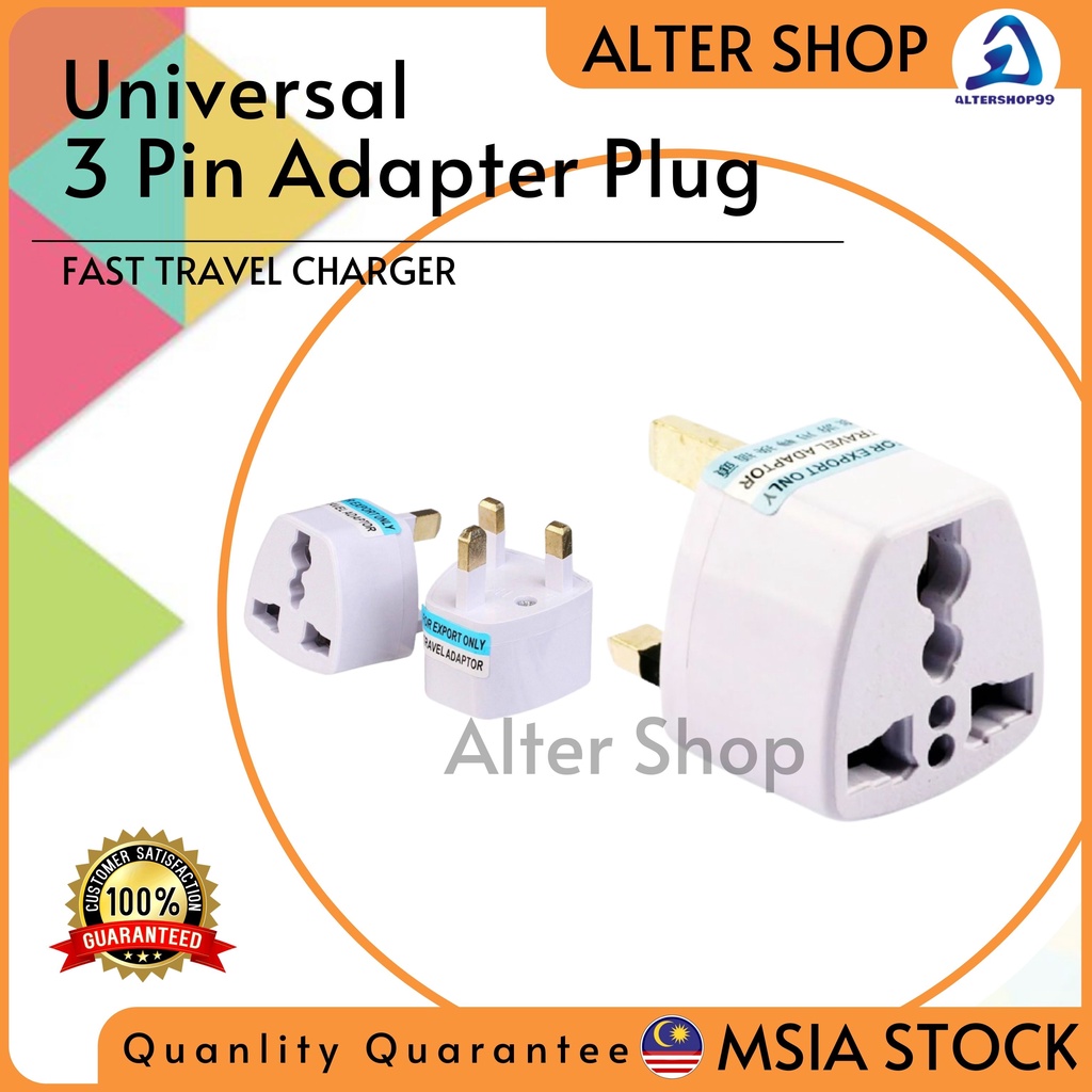 【READY STOCK】 Universal 3 Pin Adapter Plug Malaysia China British ...