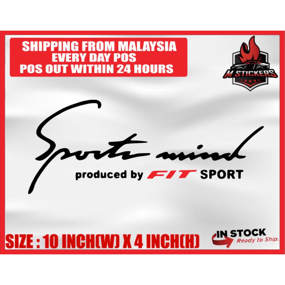 [M STICKERS] SPORT MIND FIT STICKER HONDA JAZZ GK5 PRODUCED BY FIT ...