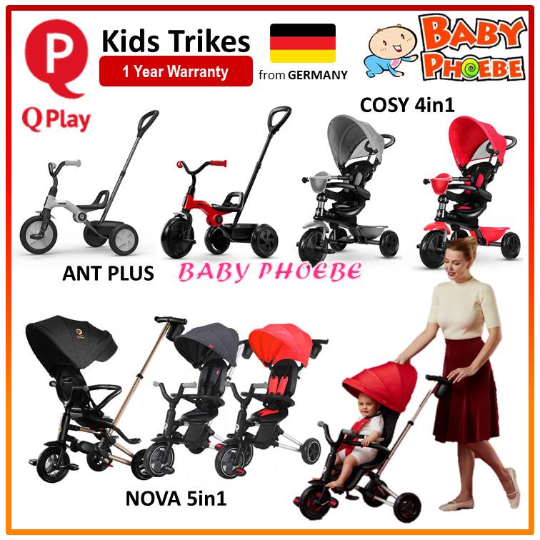 QPLAY Kids Trikes (ANT PLUS 2in1 Basic Trike / NOVA 5in1 Foldable Trike / COSY 4in1 Premier ...