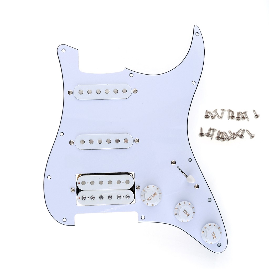 Musiclily 11 Hole Loaded Strat Pickguard HSS Prewired Pickguard with ...