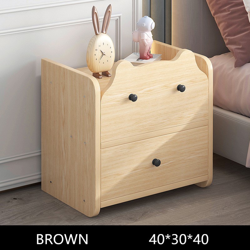 2 Layer Cute Design Wooden Bedroom Bedside Table Storage Cabinet ...