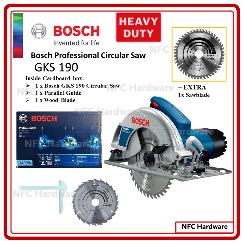 BOSCH GKS 190 Professional Circular Saw 1400W | Shopee Malaysia