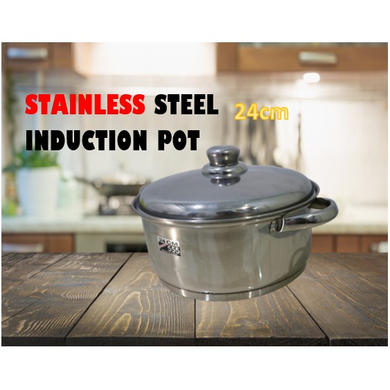 555 Stainless Steel Pot 24cm [Gas Range] | Shopee Malaysia