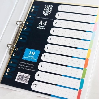 File A4 Index Divider Filing Separator Paper and Plastic 10 Colors / 5 ...