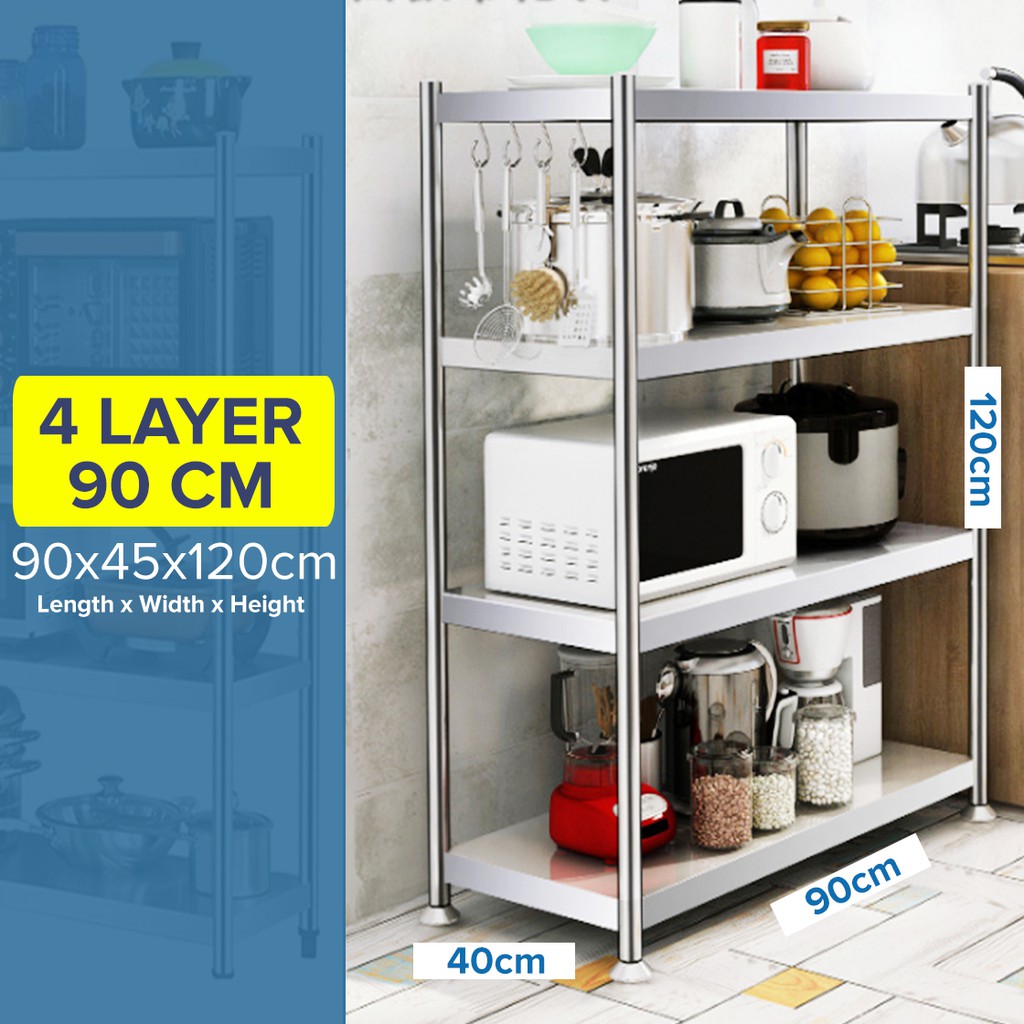 AKIRO Kitchen Rack 304 Stainless Steel Multilayer Racks Laundry Shelves ...