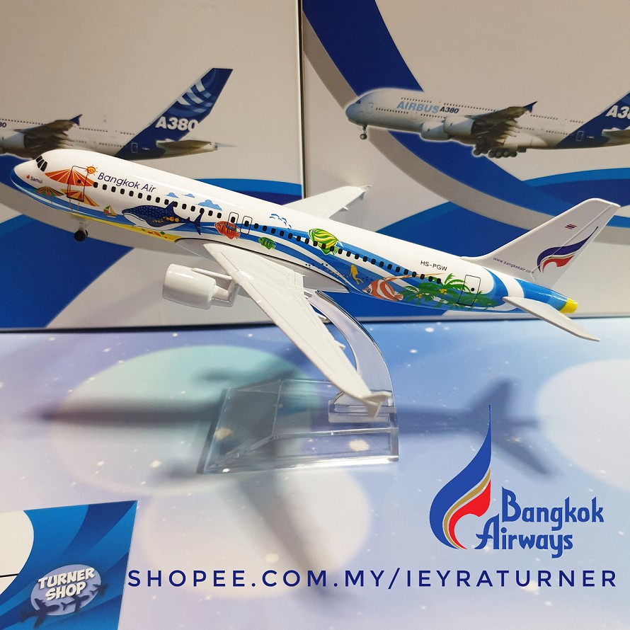 Thailand Bangkok Airways A320 Aircraft Model 20CM Die-cast Metal ...