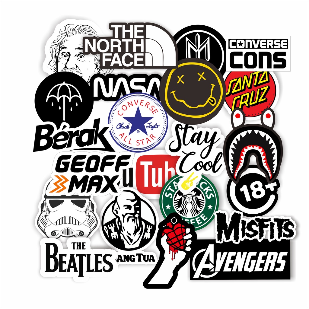 Sticker Package contains 20 Brand Graftac helmet avengersss beatlee ...
